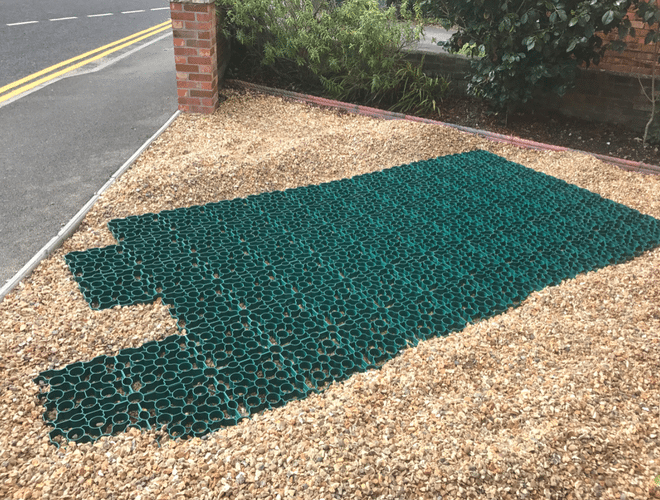 8m² Green X-Grid® DIY Gravel Driveway Installation