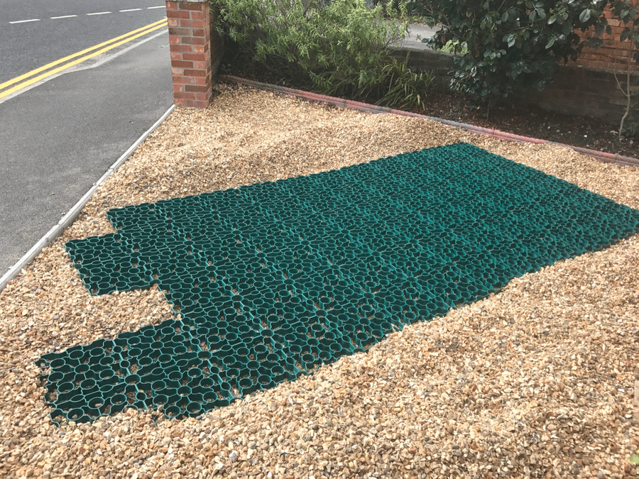 8m² Green X-Grid® DIY Gravel Driveway Installation