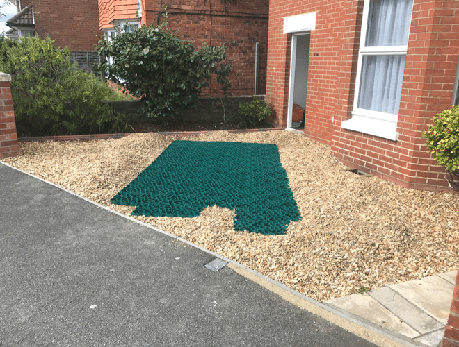 8m² Green X-Grid® DIY Gravel Driveway Installation