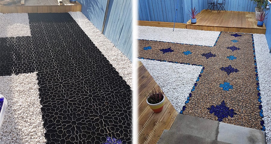 13m² Multicoloured X-Grid® Garden Gravel Path | MatsGrids Blogs